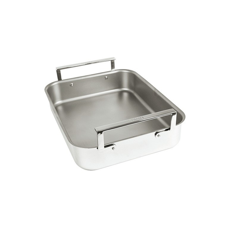 Acheter plat à four rectangulaire avec poignées en inox de Cristel