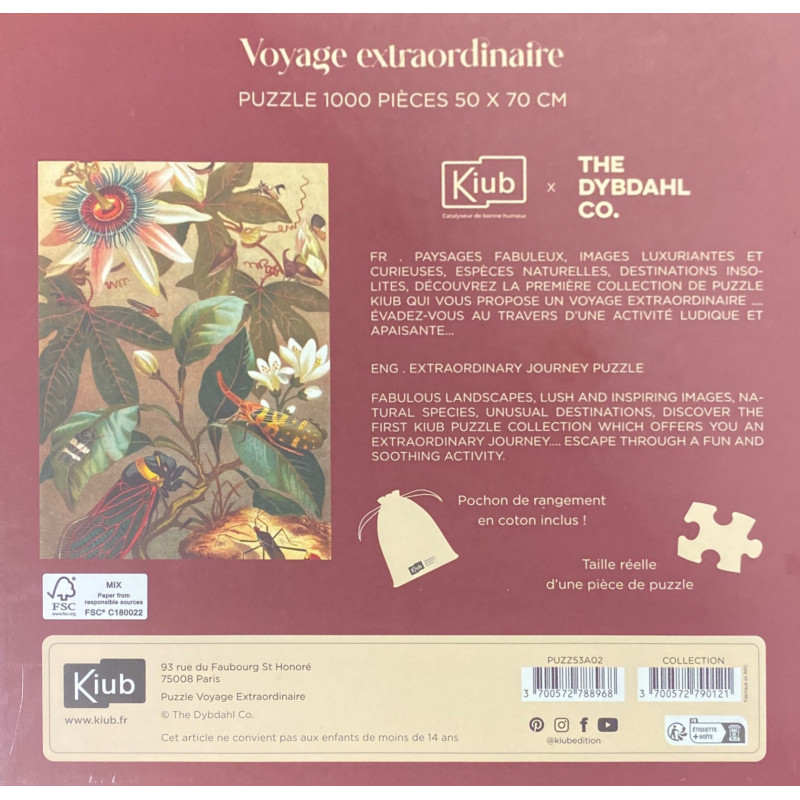 Acheter un Puzzle de 1000 pièces Insectes et Fleurs, Kiub